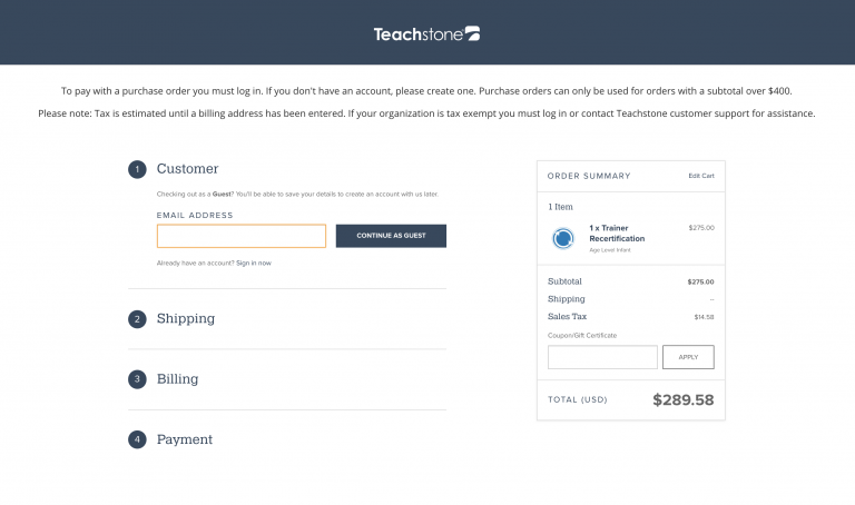 Guide to Purchasing Recertification - Teachstone
